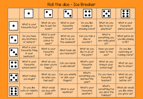 Roll the Dice Ice Breakers – Back to School Game for all ages ...