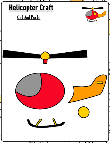 Freebies Helicopter Craft Printable – Transportation Theme | Cut and ...