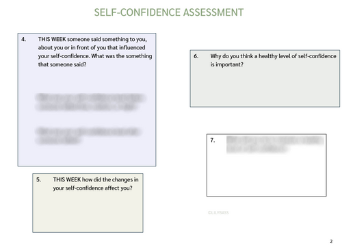 Self-confidence Assessment Worksheet (UK) | Teaching Resources