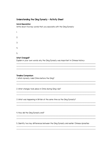Chinese Dynasties Lesson Pack | KS3 History | Qing Dynasty, Timelines ...