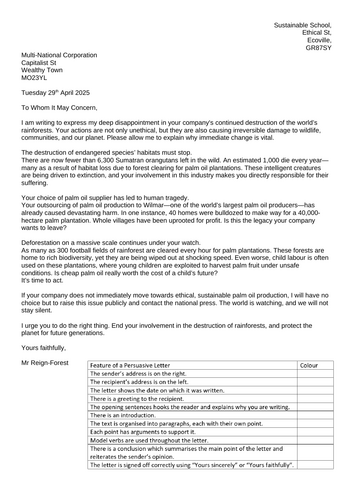 Persuasive writing unit - The Great Kapok Tree Year 4 | Teaching Resources