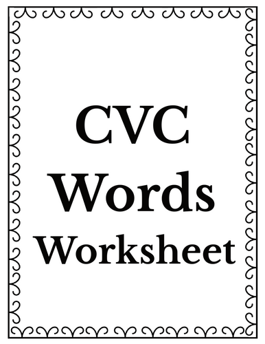 CVC Words Worksheets | Short Vowel Practice | Kindergarten & First ...