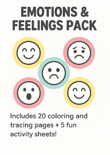 Emotions & Feelings Activity Pack – SEL Coloring & Tracing | EYFS & KS1 ...