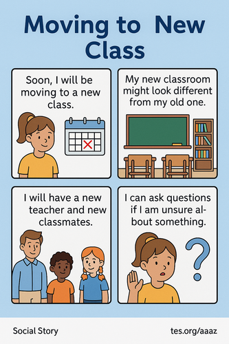 Moving to a New Class – Social Story for KS1 (Visual Support ...