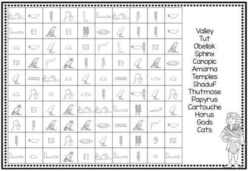 Ancient Egypt Hieroglyphics Puzzles | Egyptian Symbols Vocabulary ...