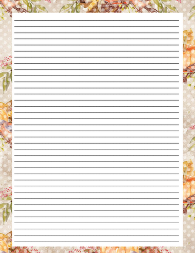 Thanksgiving Writing Templates with Border | Thin & Thick lines for ...