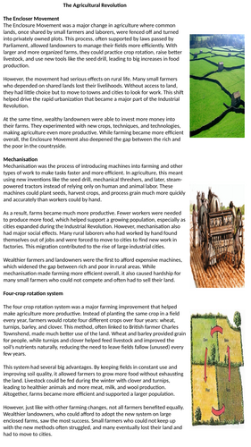The Agricultural Revolution - Lesson | Teaching Resources