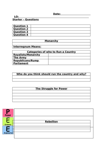 KS3 History British Civil War | Teaching Resources
