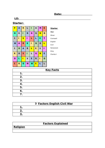 KS3 History British Civil War | Teaching Resources