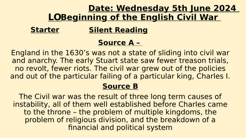 KS3 History British Civil War | Teaching Resources