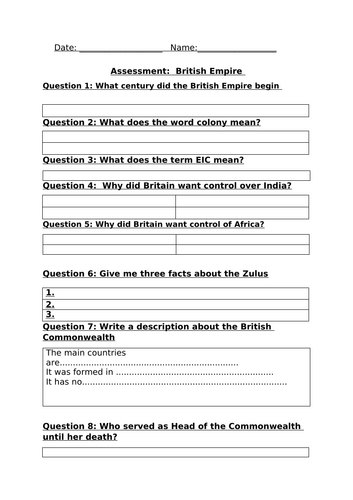 KS3 History British Empire | Teaching Resources