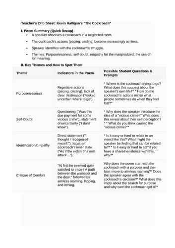 The Cockroach - Cambridge Songs of Ourselves - Kevin Halligan ...