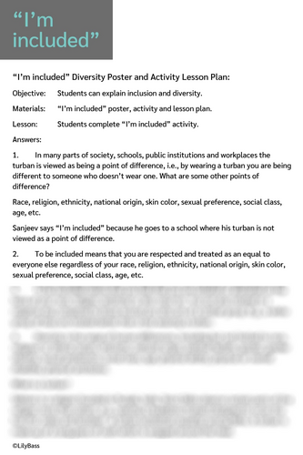 Diversity Poster, Activity and Lesson Plan (US) | Teaching Resources