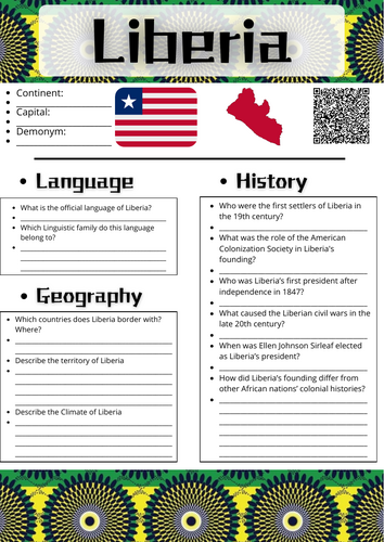 Country Study Research Project - Liberia - Social Studies Report - West ...