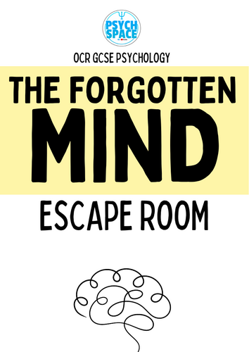 Psychology Escape Room Revision Activity - Paper 1 OCR GCSE Psychology ...