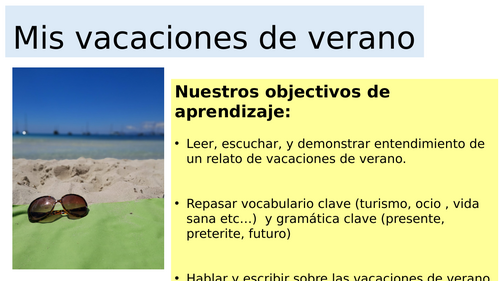 NEW GCSE Spanish (8692) Mis vacaciones | Teaching Resources