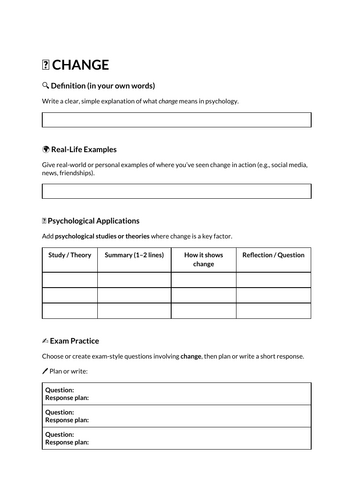 IB Psychology Concept Portfolio Pack | Teaching Resources