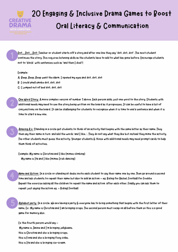 20 Engaging & Inclusive Drama Games to Boost Oral Literacy ...