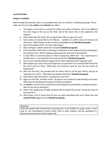 Lord of the Flies Full Scheme of Work (205 Slides + Complete Resource ...