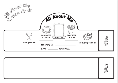 All About Me Paper Headband Craft | Back to School Crown Activity ...