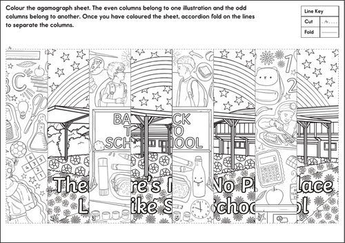 Back to School Agamographs Activity | 2-in-1 Optical Illusion Coloring ...