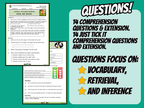 How We Grow | Reading Comprehension | Year 5/6 | Teaching Resources