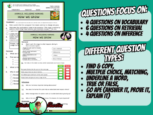 How We Grow | Reading Comprehension | Year 5/6 | Teaching Resources