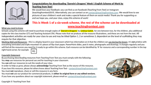 Darwin's Dragons fully resourced English planning Year 5 and 6 ...