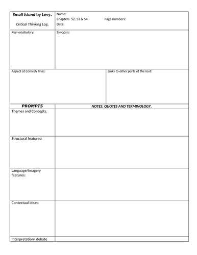 Small Island A Level English Literature Resources | Teaching Resources