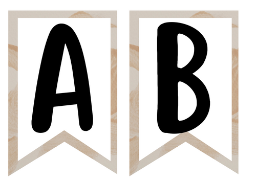Neutral Classroom Display Bunting | Alphabet, Numbers & Core Subjects ...