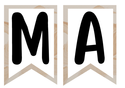 Neutral Classroom Display Bunting | Alphabet, Numbers & Core Subjects ...