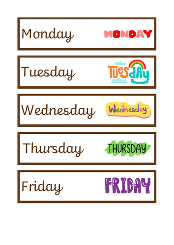 Classroom Tray Labels with Visuals | Resource & Days of the Week Labels ...