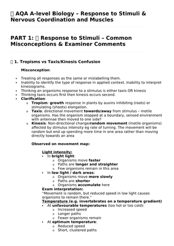 AQA A level Biology Revision 2026 Misconception & Practice Response ...
