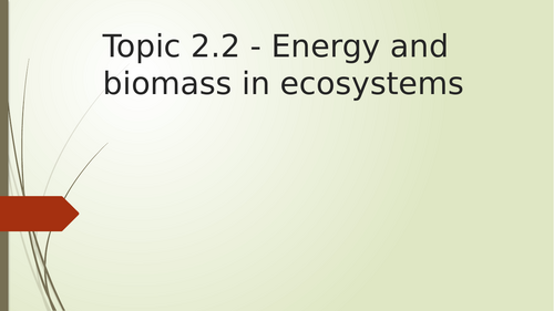 ESS 2.1 Energy and biomass in Ecosystems 2026 syllabus | Teaching Resources