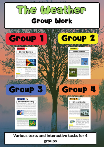 Weather Group Work Activities – Elements, Instruments, Forecasting ...