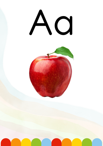 Photo Alphabet Frieze - Neutral Rainbow Background | Teaching Resources