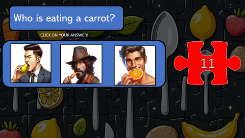 Beginner ESL: Food Unit 6 and 6B: Picture Reveal Game | Teaching Resources