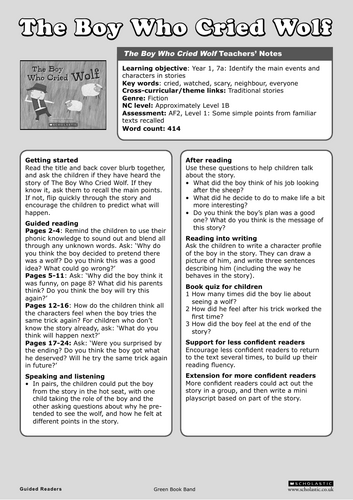 The Boy Who Cried Wolf | Teaching Resources