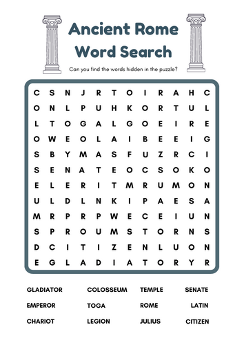 Ancient Rome printable wordsearch | Teaching Resources