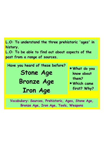 Explore the Stone, Bronze and Iron Ages – KS2 History Research Lesson ...