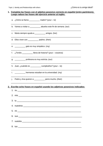 GCSE Spanish 1.4 – ¿Cómo es tu amigo ideal? (AQA Theme 1) | Teaching ...