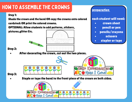 Hello First Grade Back to School Crown Craft: Hats, Crafts, Crowns ...