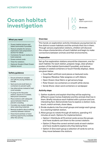 Ocean animals and habitats KS1 full lesson | Teaching Resources