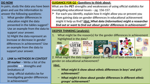 AQA A-level Sociology: Education Topic 4 Gender and education - Why ...