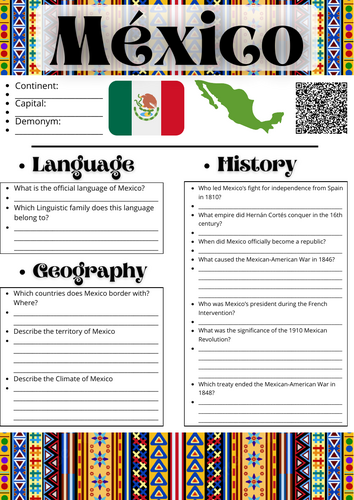 Country Study Research Project - Mexico - Social Studies Report - North ...