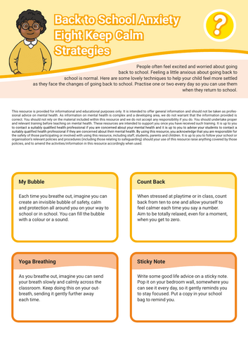 Back to School Anxiety Coping Strategies - 8 Calming Techniques Mental ...