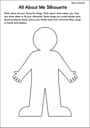 All About Me Silhouette Activity - Back to School Getting to Know You ...