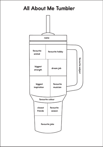 All About Me Tumbler Activity - Back to School Getting to Know You ...