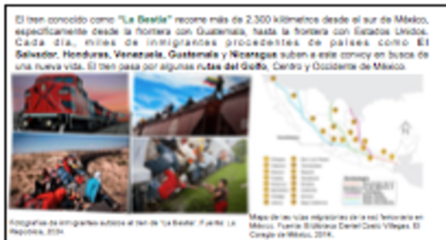 Spanish A Level: Immigration/Inmigración. Un tren llamado "La Bestia ...