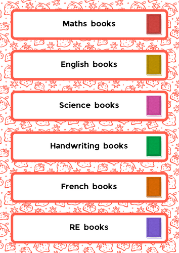 Strawberry Drawer Labels | Teaching Resources